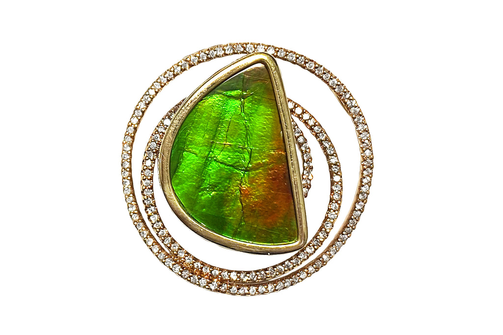 Ammolite K18PGアンモライト ダイヤモンドペントップ (NO.62369) – JEX宝石ギャラリーオンラインショップ
